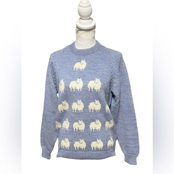 Kapai Crafts | Sweaters | Vtg Kapai Crafts Blue0 New Wool Sheep Novelty ...
